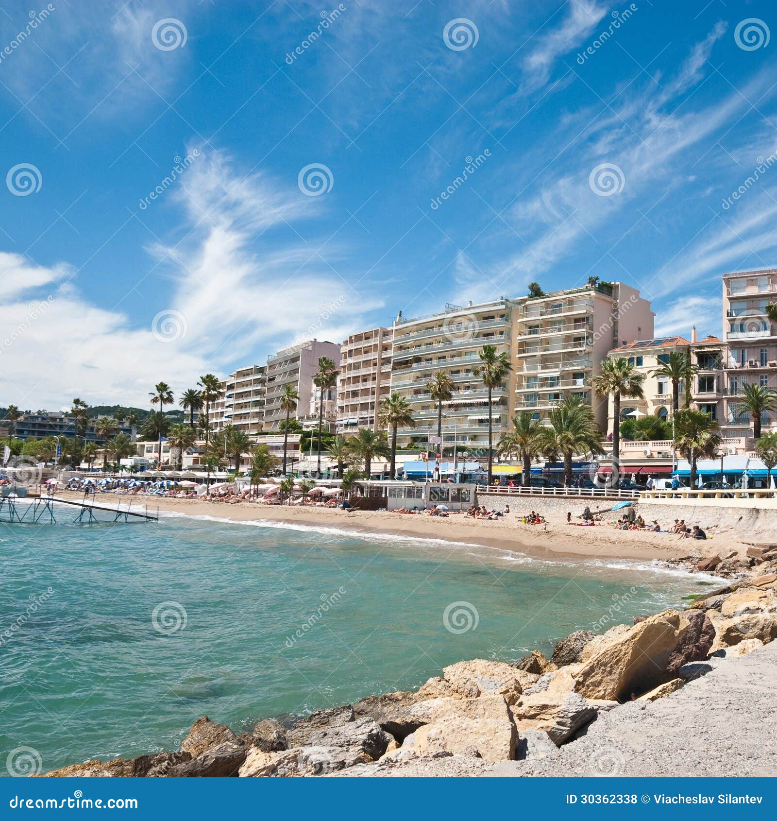 Strand in Cannes stockfoto. Bild von film, ozean, riviera - 30362338