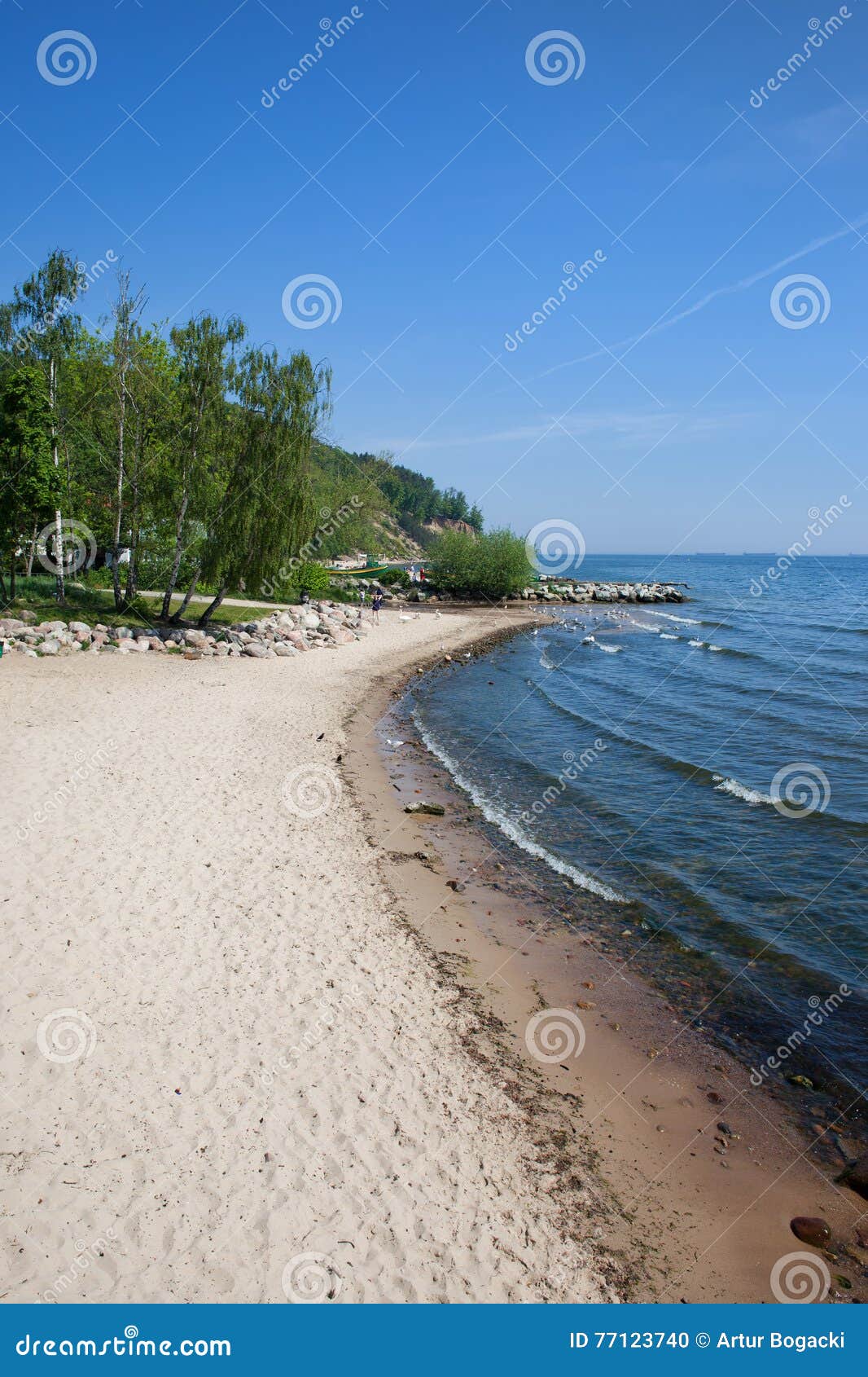 Strand in Gdynia Bij Oostzee in Polen Stock Foto - Image of zandig ...
