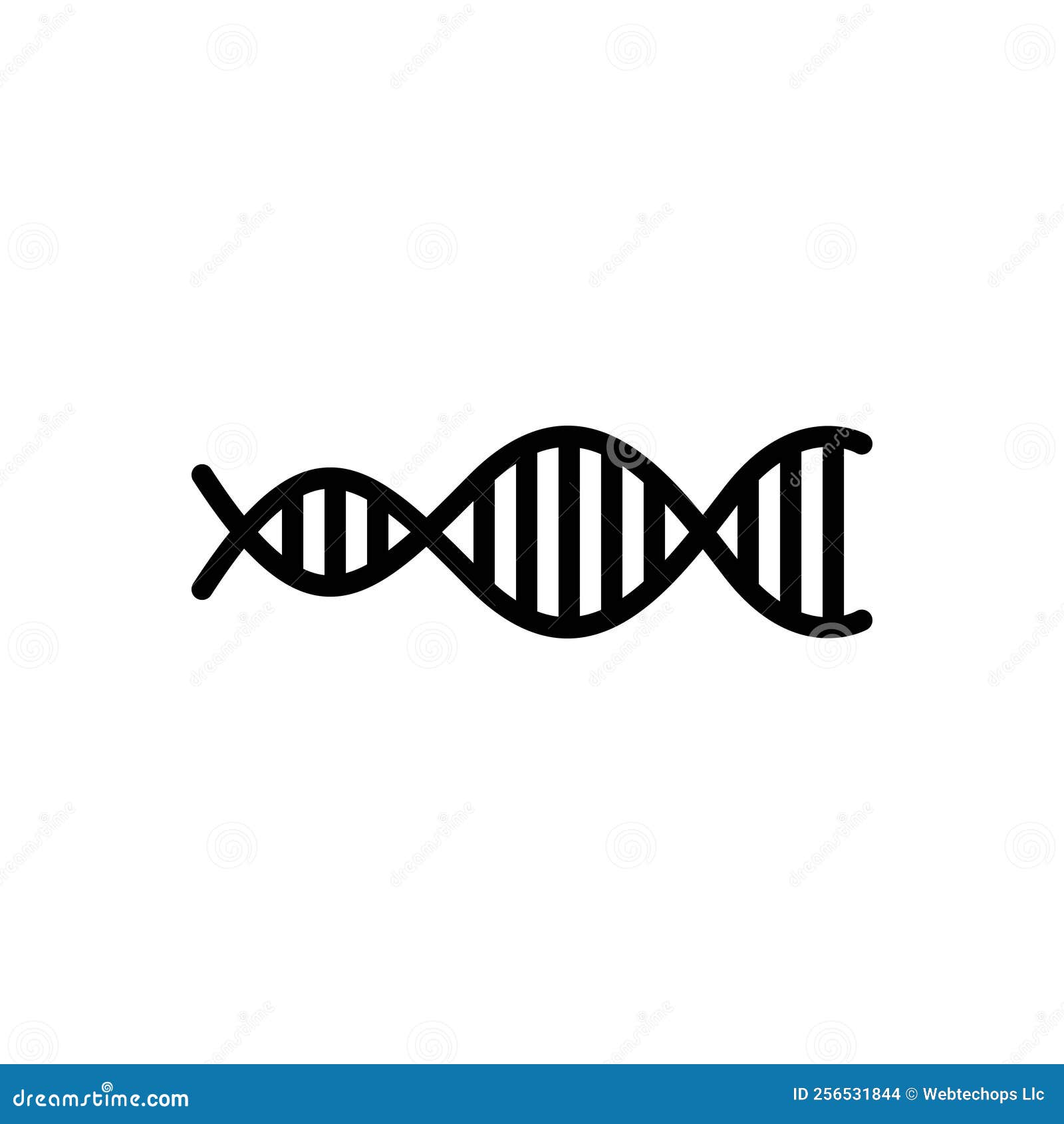 Black Line Icon for Strand, Dna and Genetic Stock Vector - Illustration ...