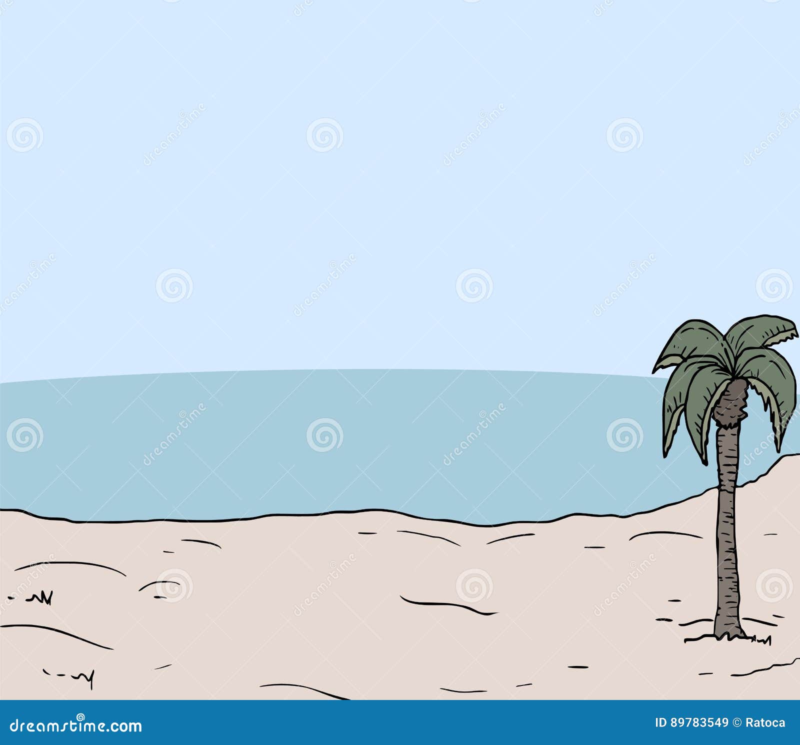 Strand illustration vektor abbildung. Illustration von landschaft ...