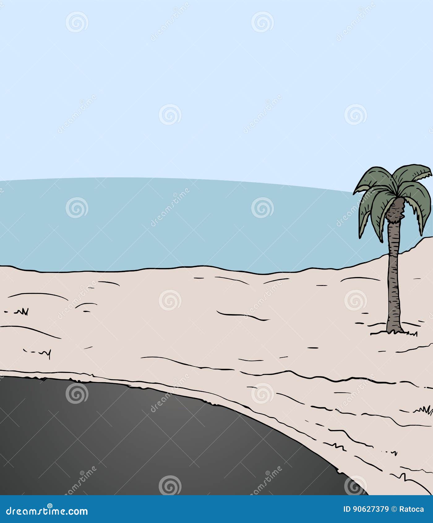 Strand illustration vektor abbildung. Illustration von horizont - 90627379