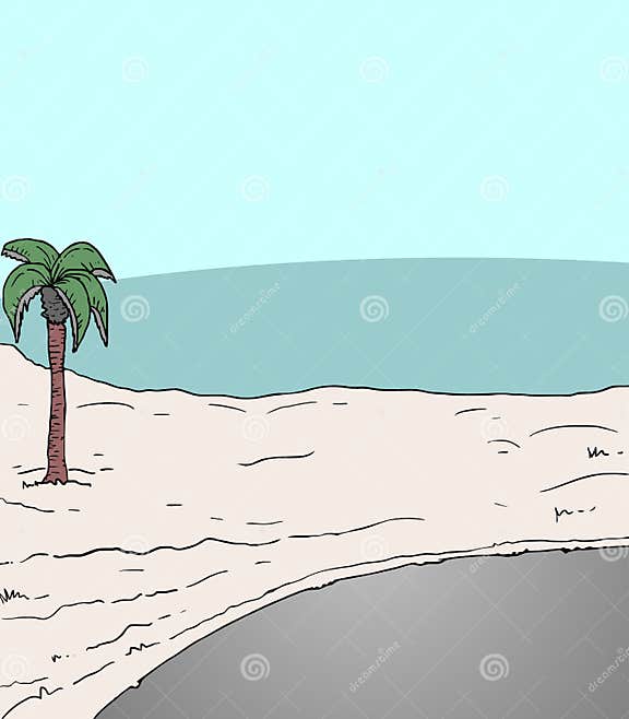 Strand illustration vektor abbildung. Illustration von tropisch - 92400572