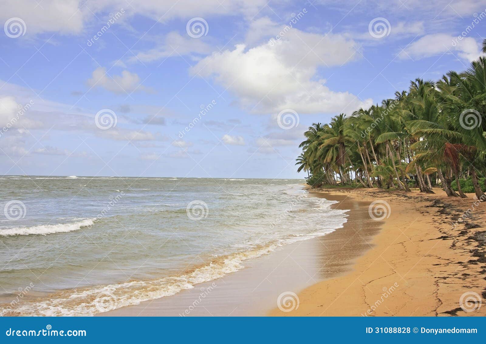 Strand Las Terrenas, Samana-Halbinsel Stockfoto - Bild von meerblick ...
