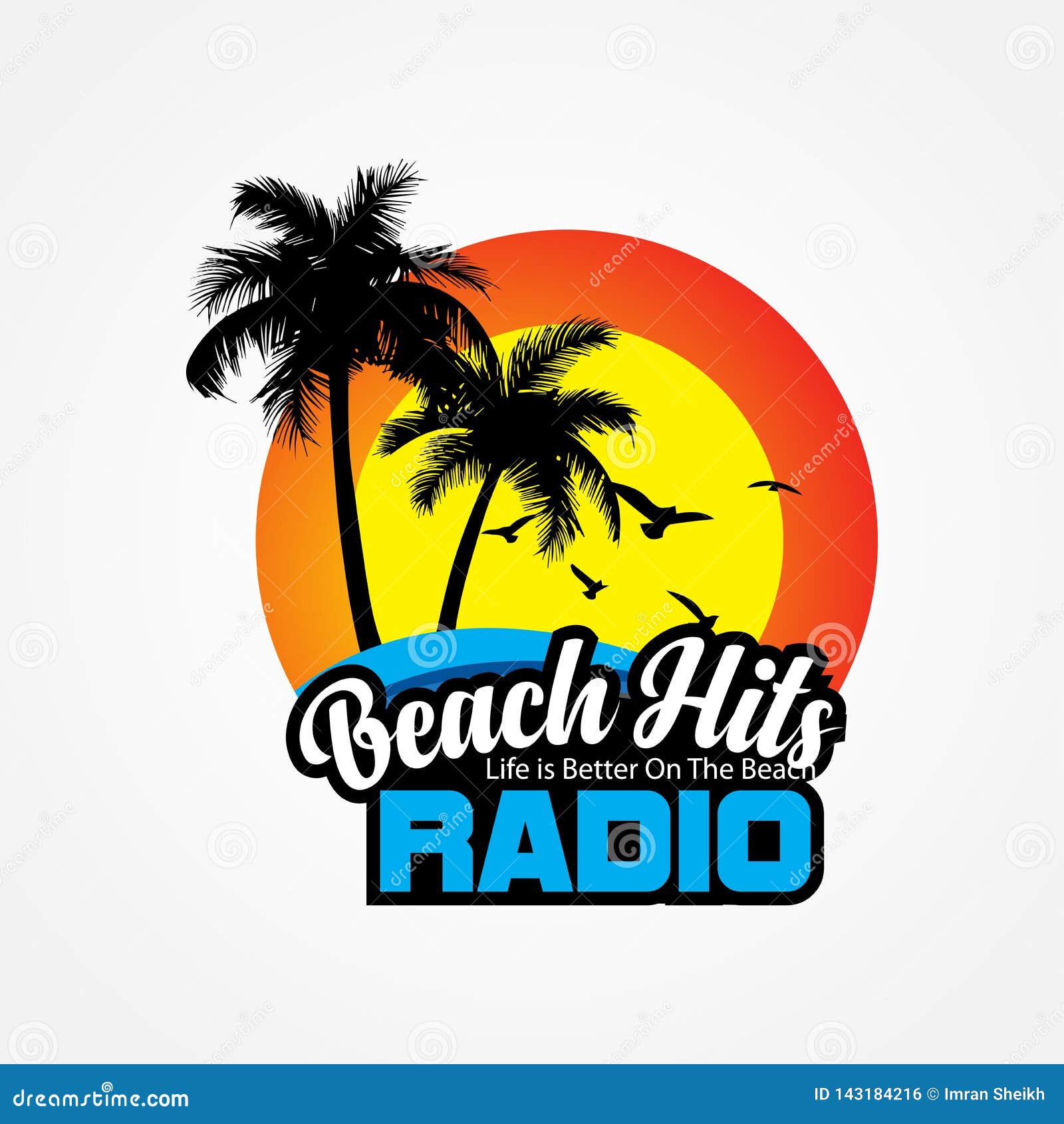 Strand Logo Design vektor abbildung. Illustration von mode - 143184216