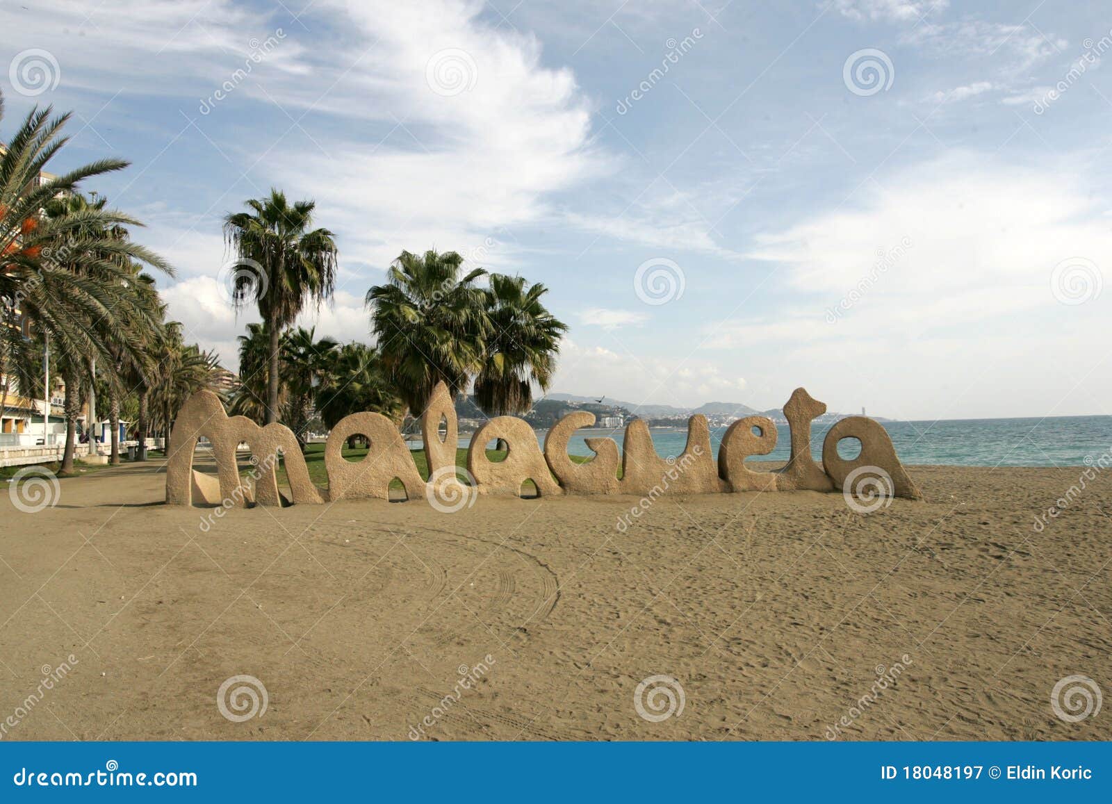 Strand malaga fotografering för bildbyråer. Bild av oklarheter - 18048197