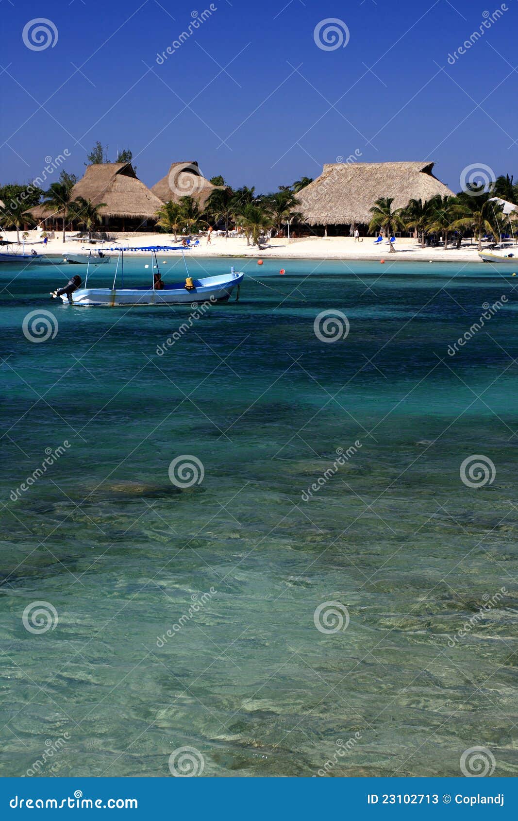Strand Mexiko-Akumal Karibisches Meer Stockbild - Bild von schacht ...