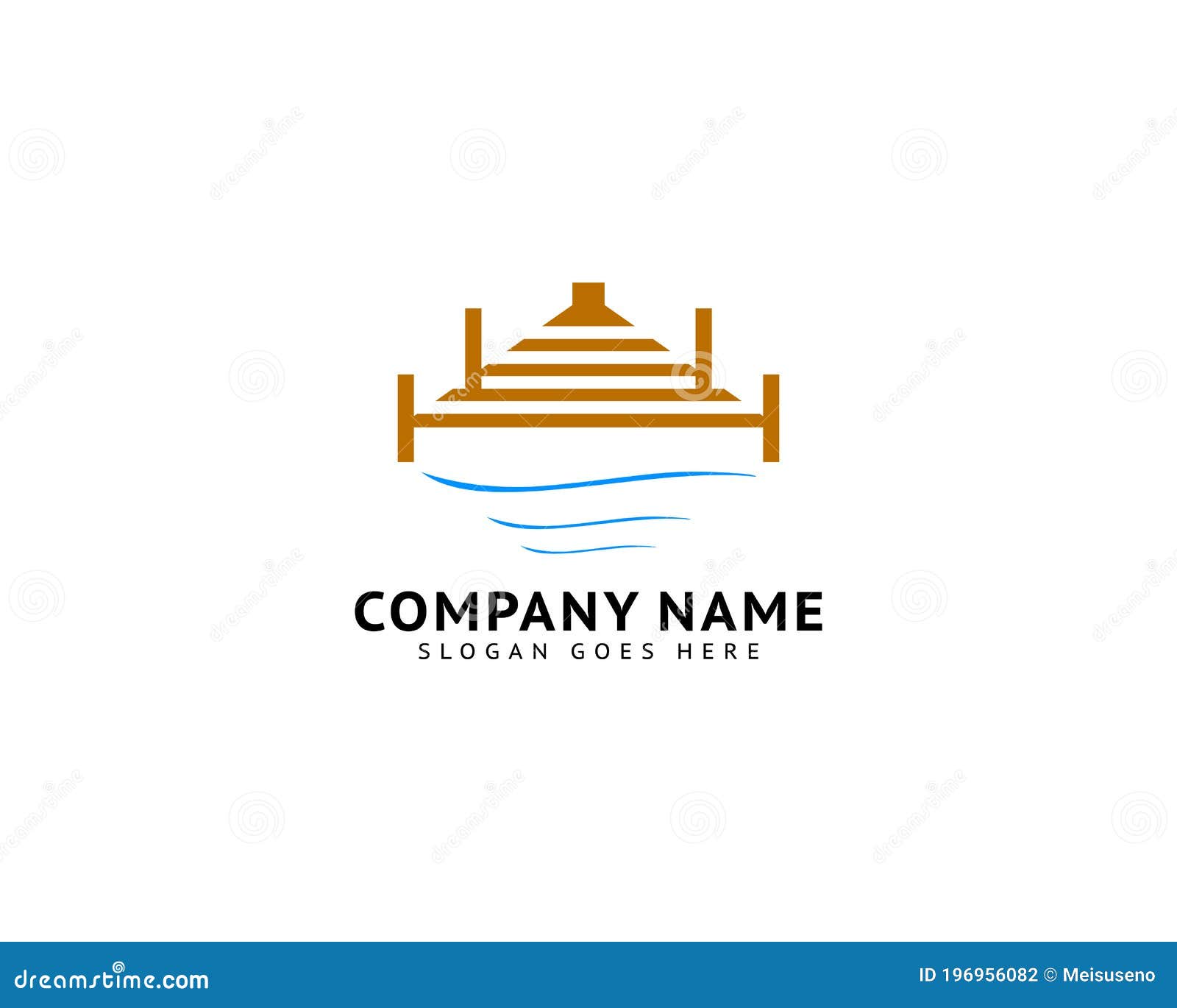 Strand Pier Dock Logo Design Vector Vektor Abbildung - Illustration von ...