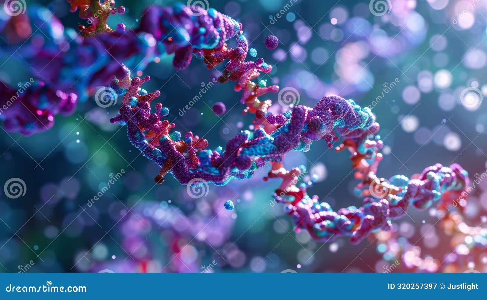 A Strand of RNA Being Formed with Complementary Nucleotides Being Added ...