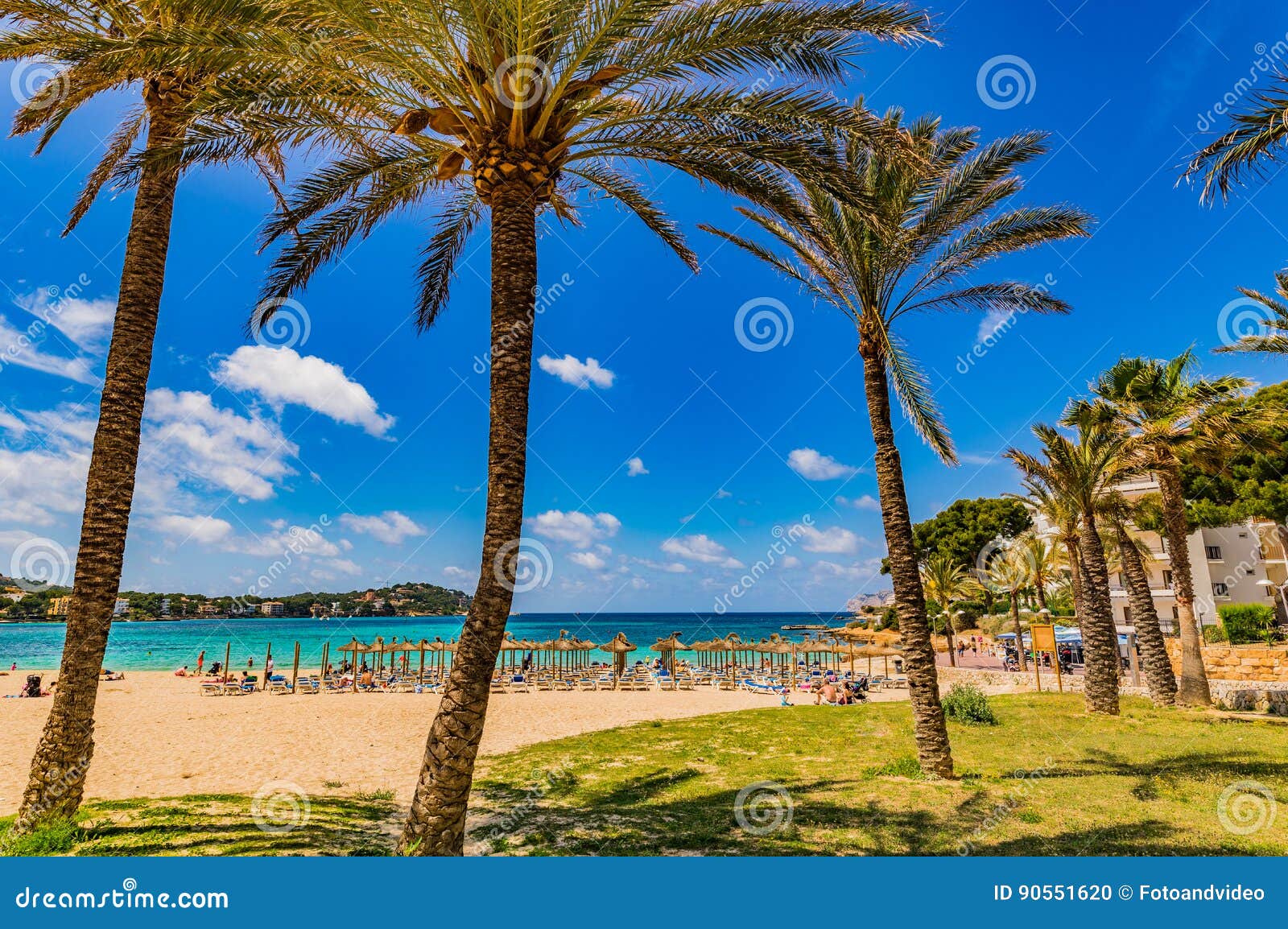 Strand Santa Ponsa Spaniens Majorca Stockfoto - Bild von szenisch ...