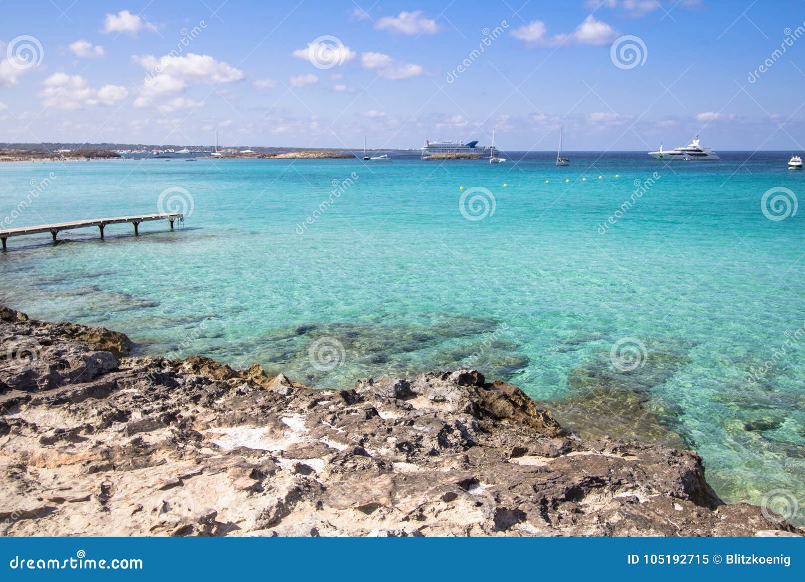 Strand Ses Illetas, Formentera, Spanien Stockbild - Bild von inseln ...