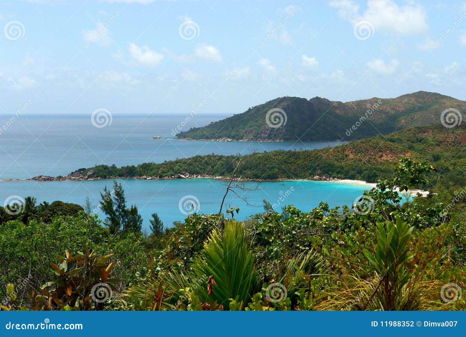Strand Seychellen. Eiland Praslin. Stock Foto - Image of blauw, nave ...