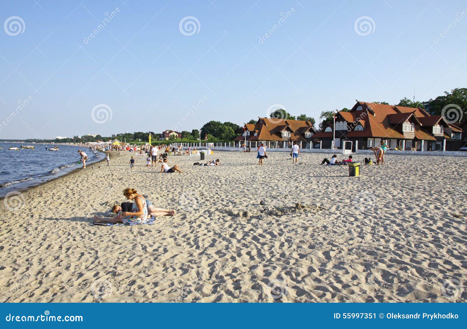 Strand in Sopot, Oostzee, Polen Redactionele Foto - Image of gdansk ...