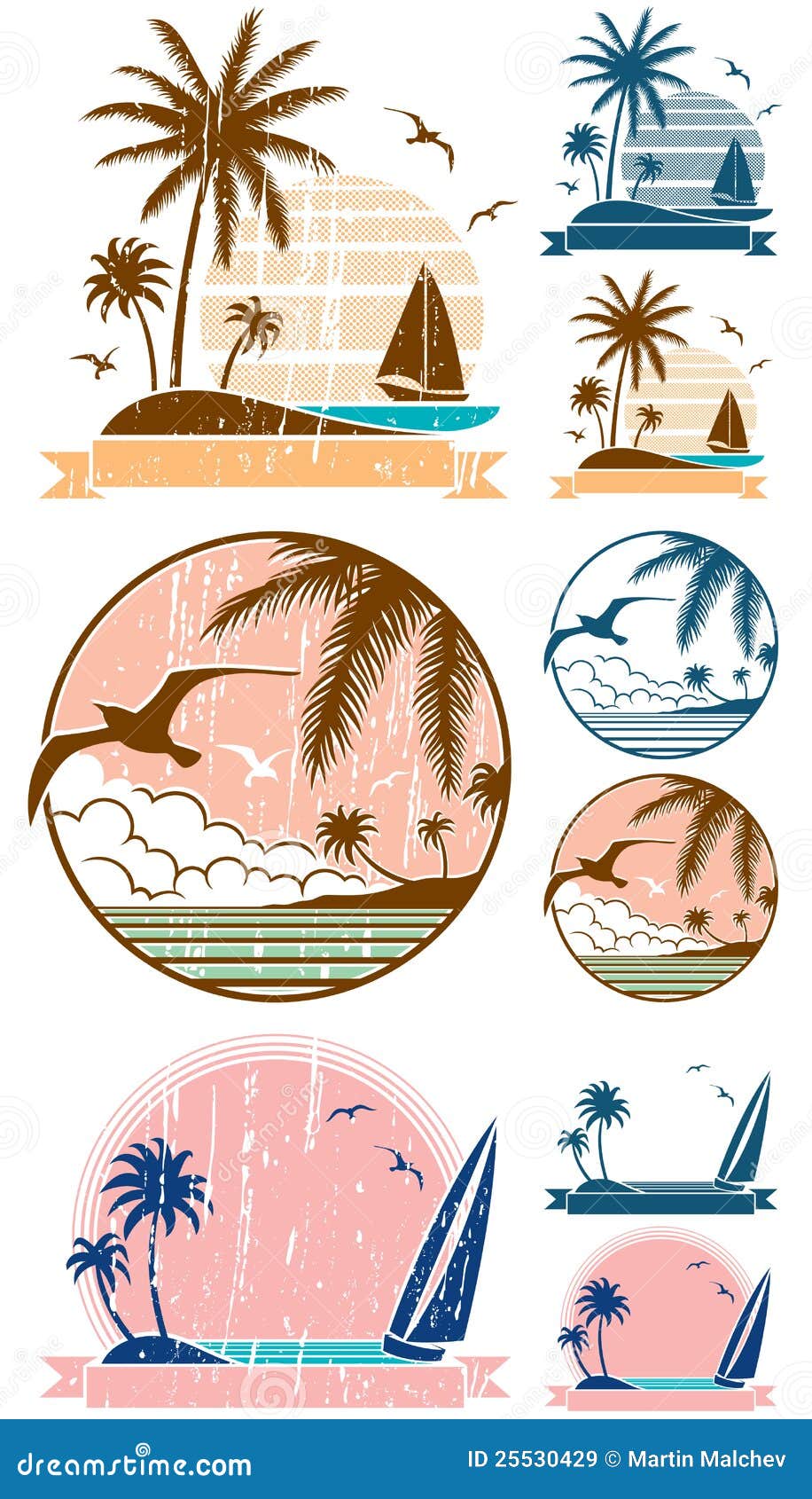 Strand-Symbole vektor abbildung. Illustration von flippig - 25530429