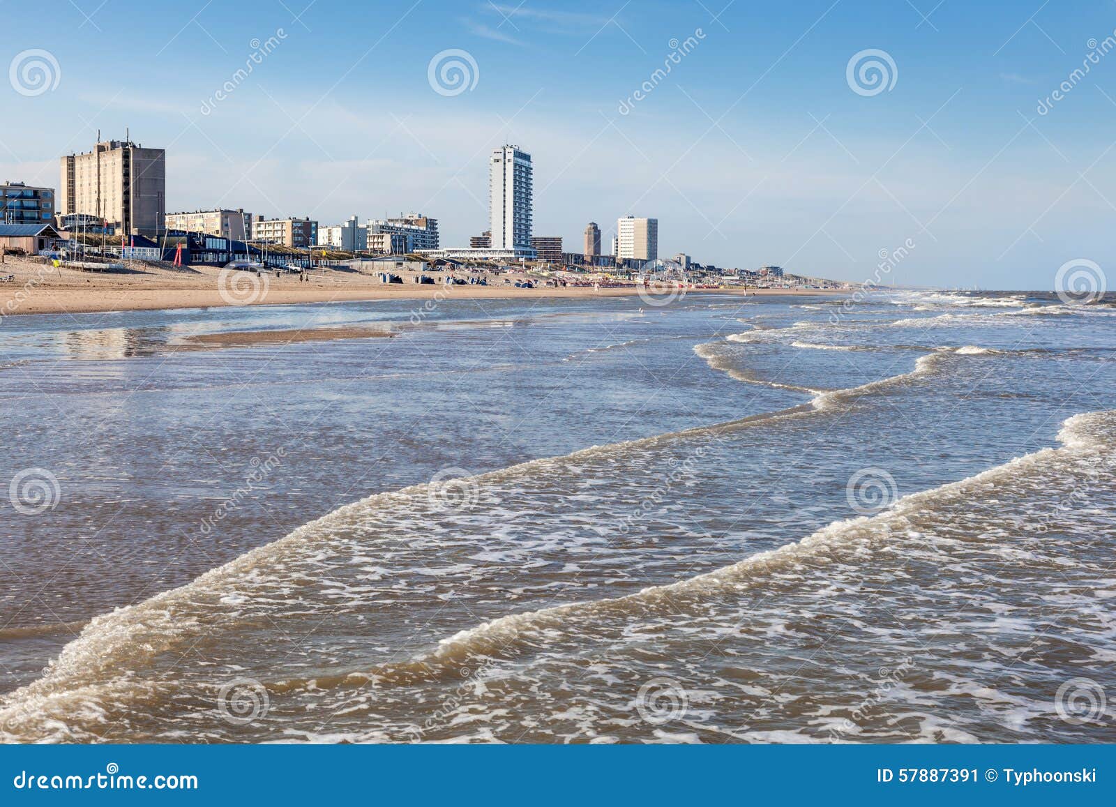 Strand in Zandvoort, Nederland Stock Afbeelding - Image of nederlands ...