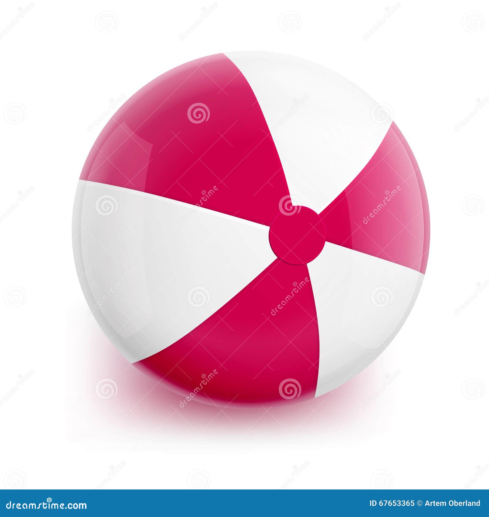 Strandbal met Rode Strepen vector illustratie. Illustration of ...