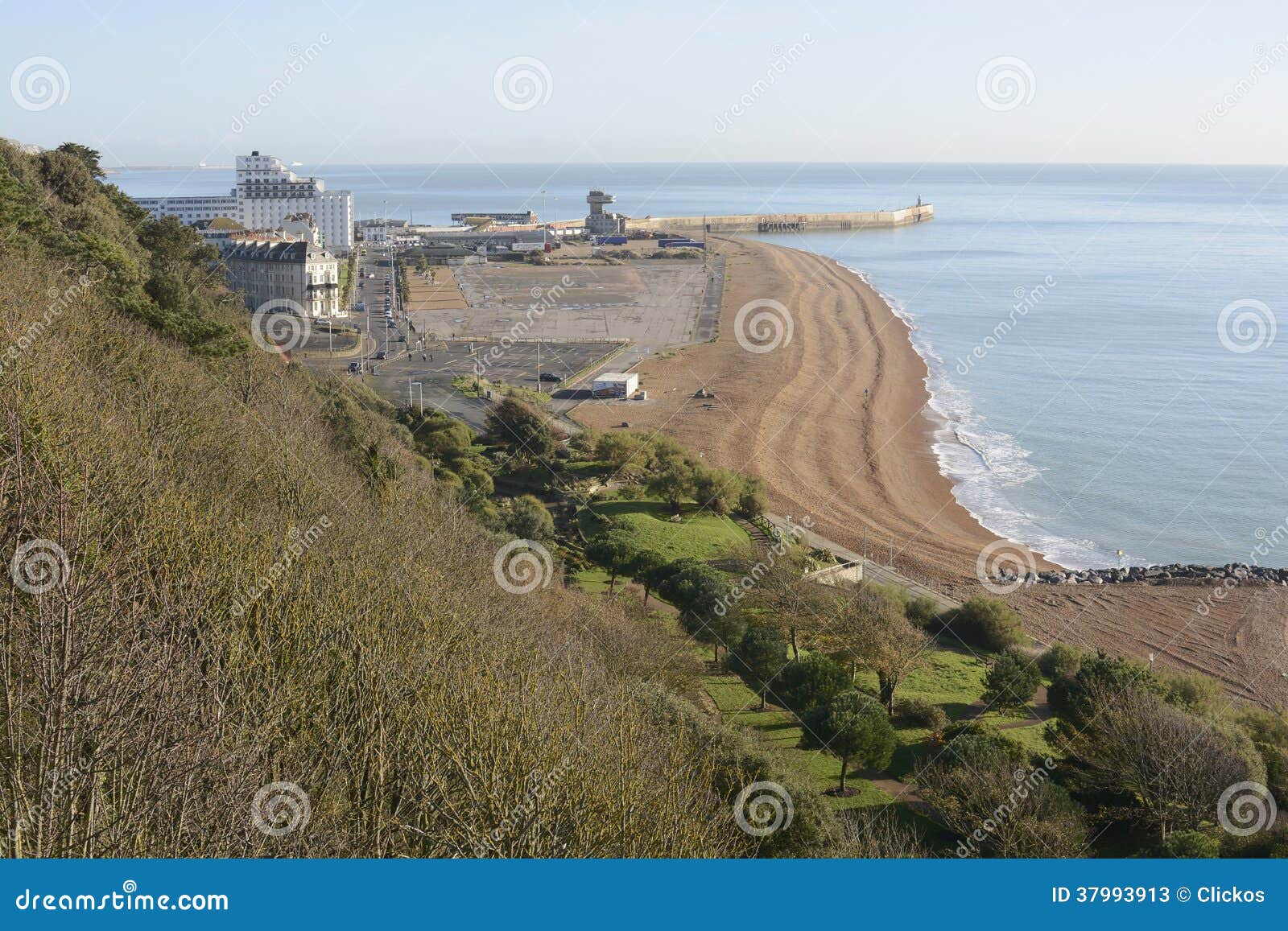 Strandboulevard in Folkestone. Kent. Engeland Stock Afbeelding - Image ...