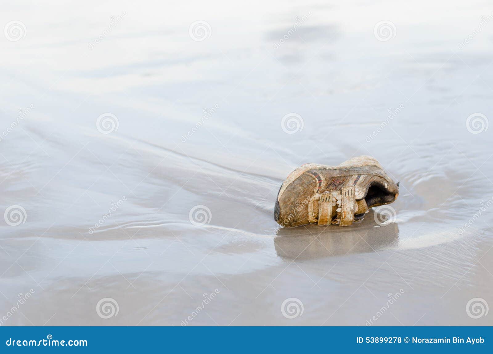 Stranded Children Sport Shoe Stock Photo - Image of crime, drown: 53899278
