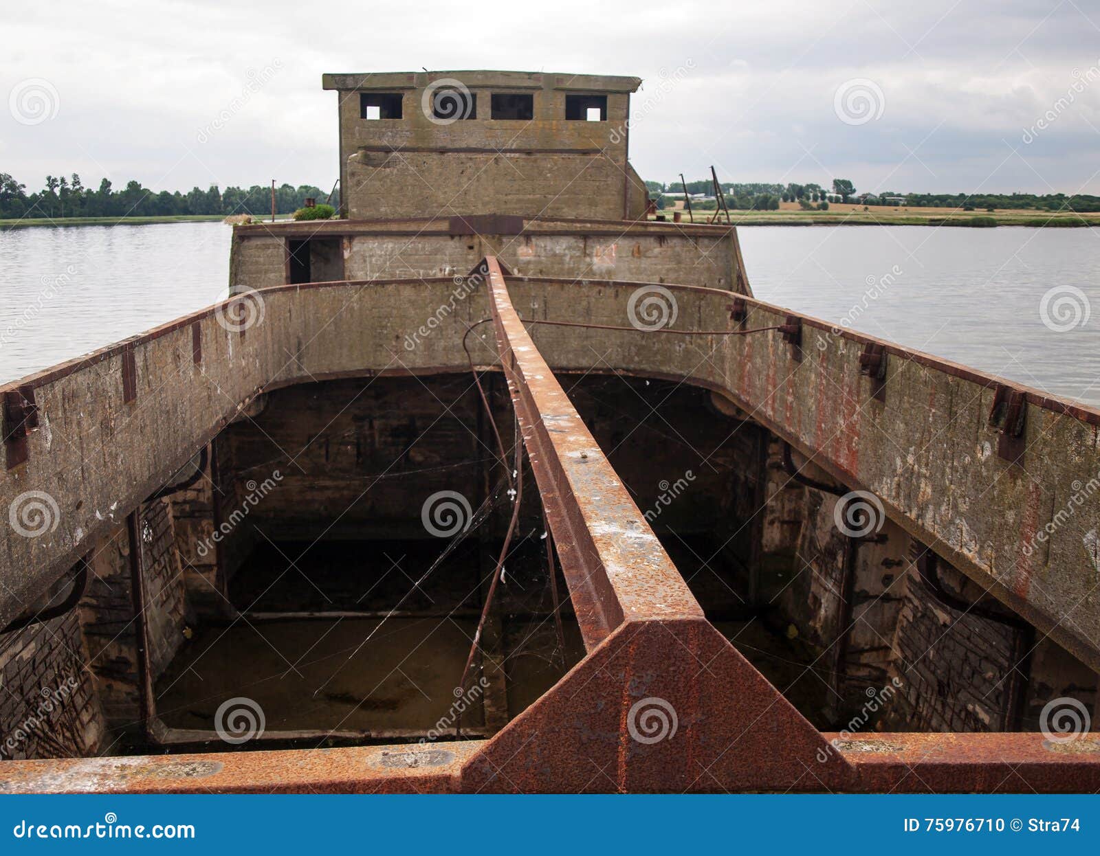 Stranded concrete ship stock photo. Image of detail, tourism - 75976710