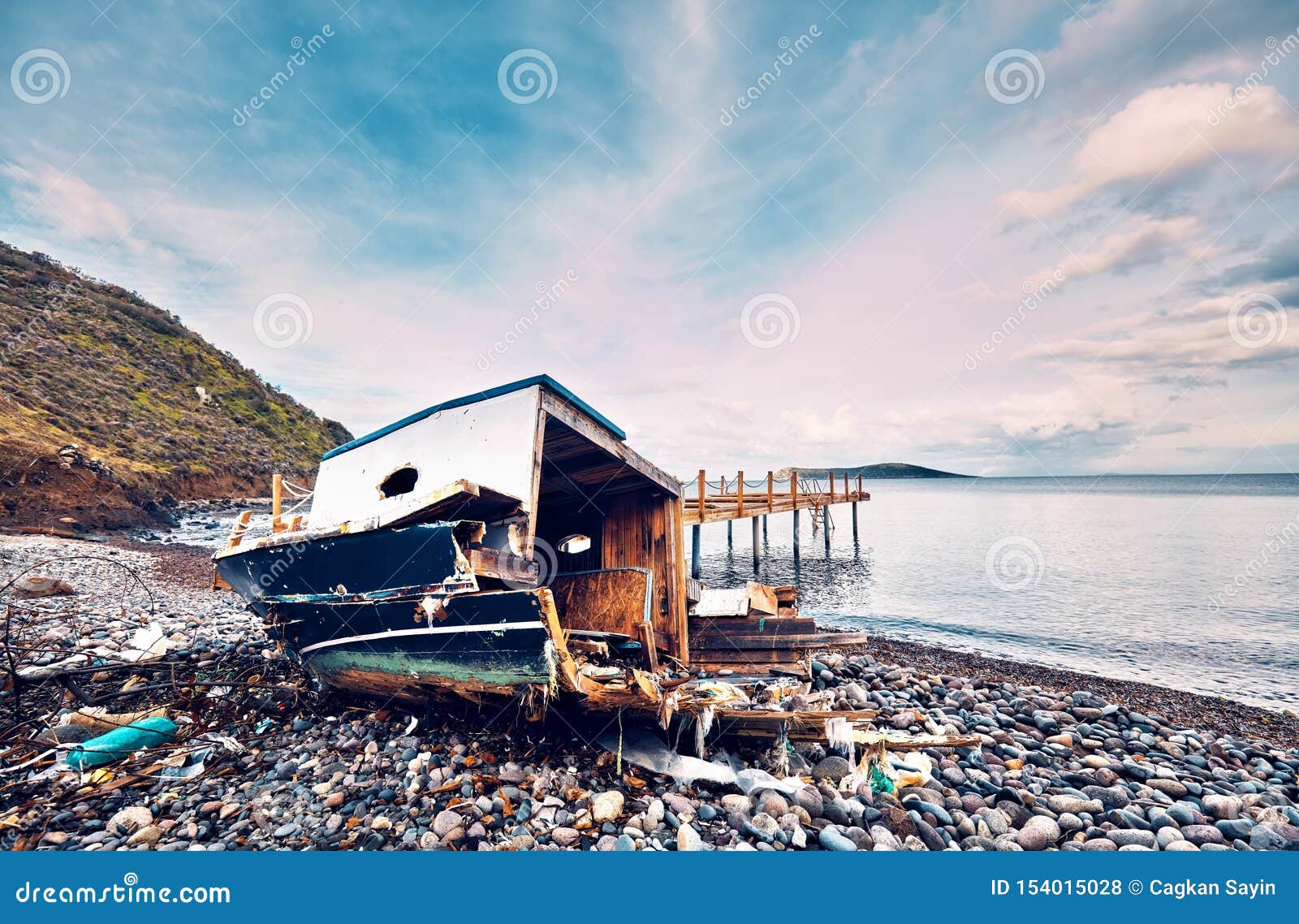 Stranded Red Fishing Boat On Beach Royalty-Free Stock Image ...