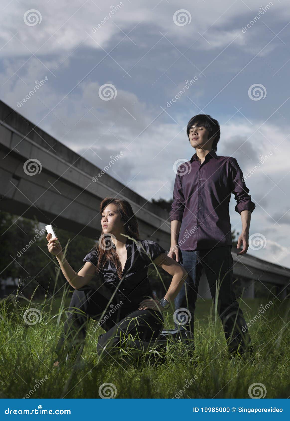 Stranded Picture of Asian Couple Posing Outdoors Stock Photo - Image of ...