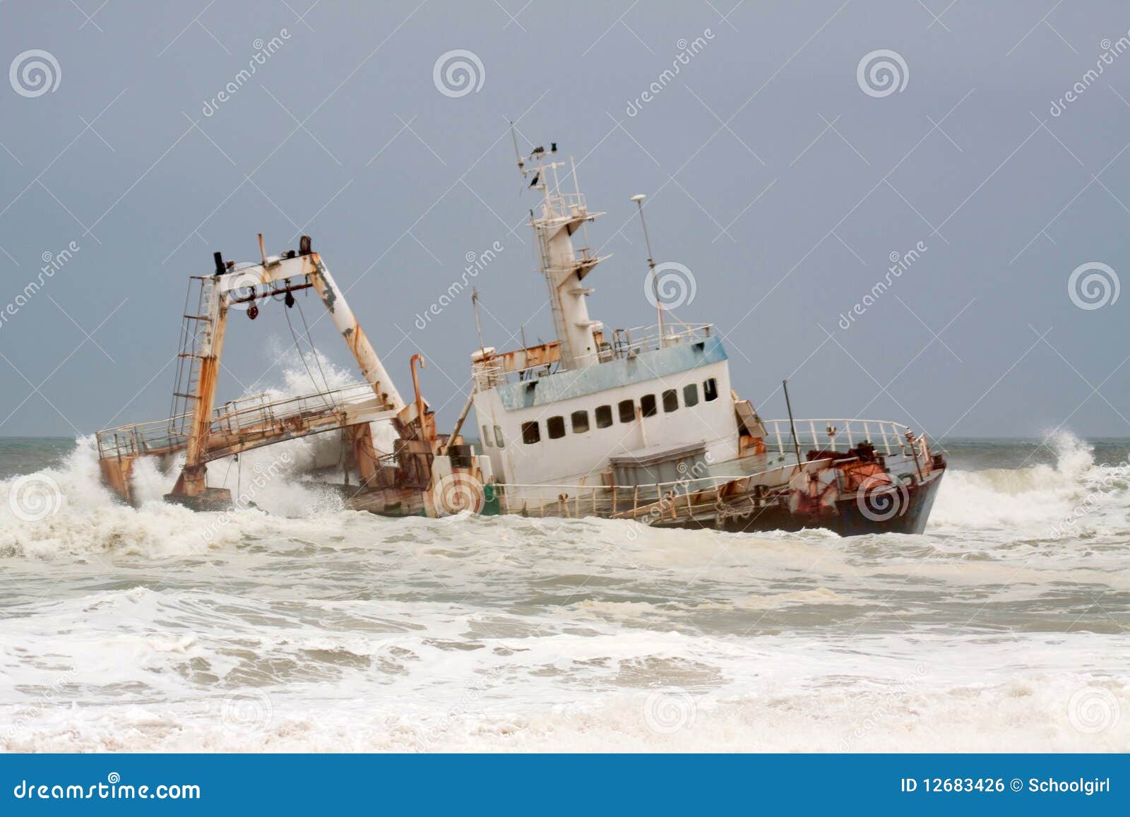 Stranded ship stock photo. Image of cross, coast, water - 12683426
