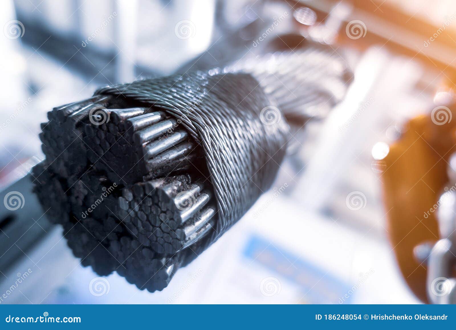 Stranded, Sturdy Steel Cable in the Winding Stock Photo - Image of cord ...