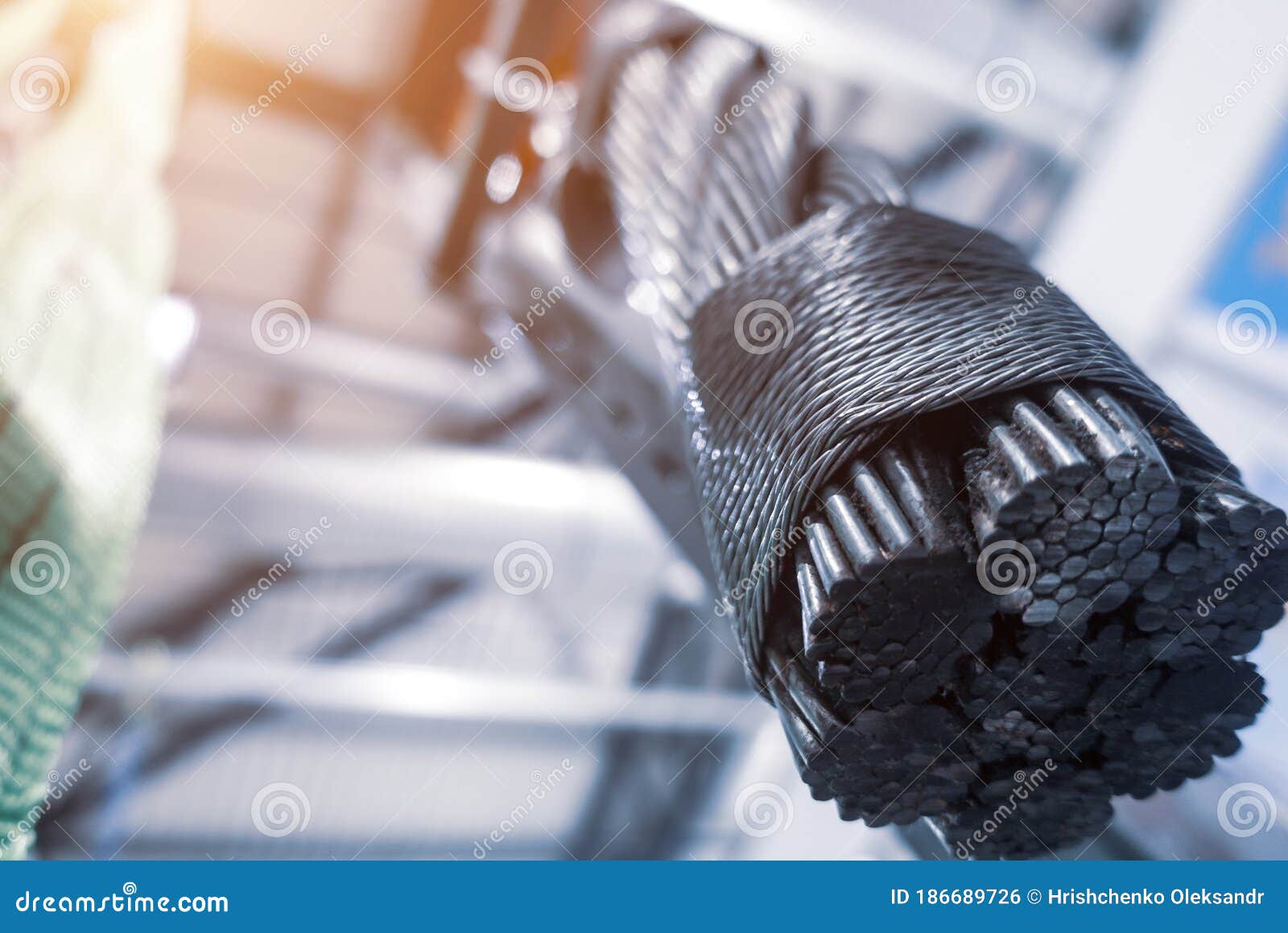 Stranded, Sturdy Steel Cable in the Winding Stock Photo - Image of ...