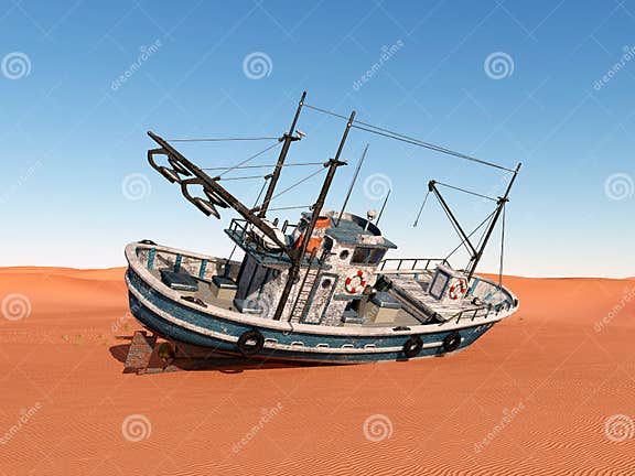 Stranded trawler stock illustration. Illustration of ship - 74808569