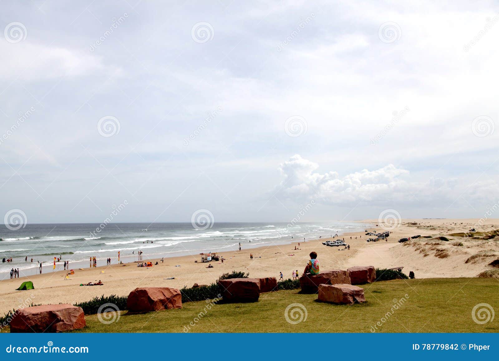 Strandsikt @ Anna Bay Australia Redaktionell Arkivbild - Bild av ankh ...