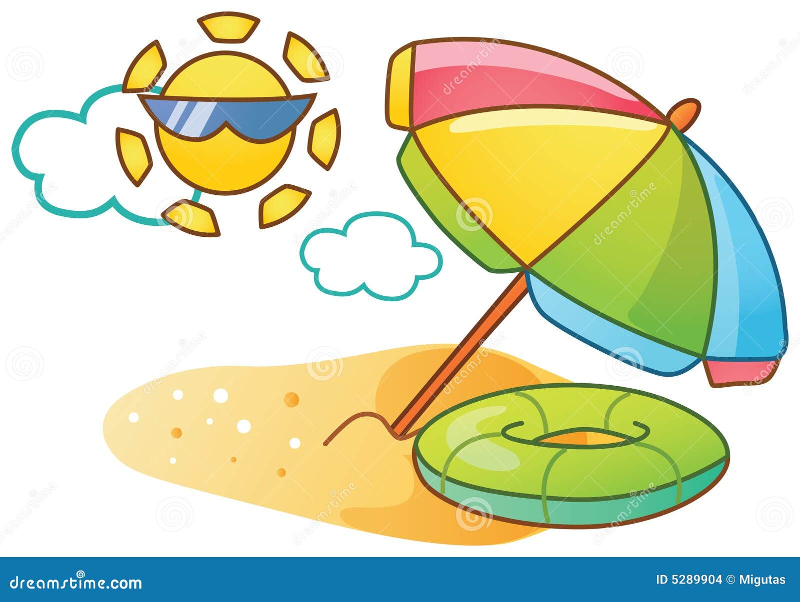 Strandtecknad Filmillustration Vektor Illustrationer - Illustration av ...