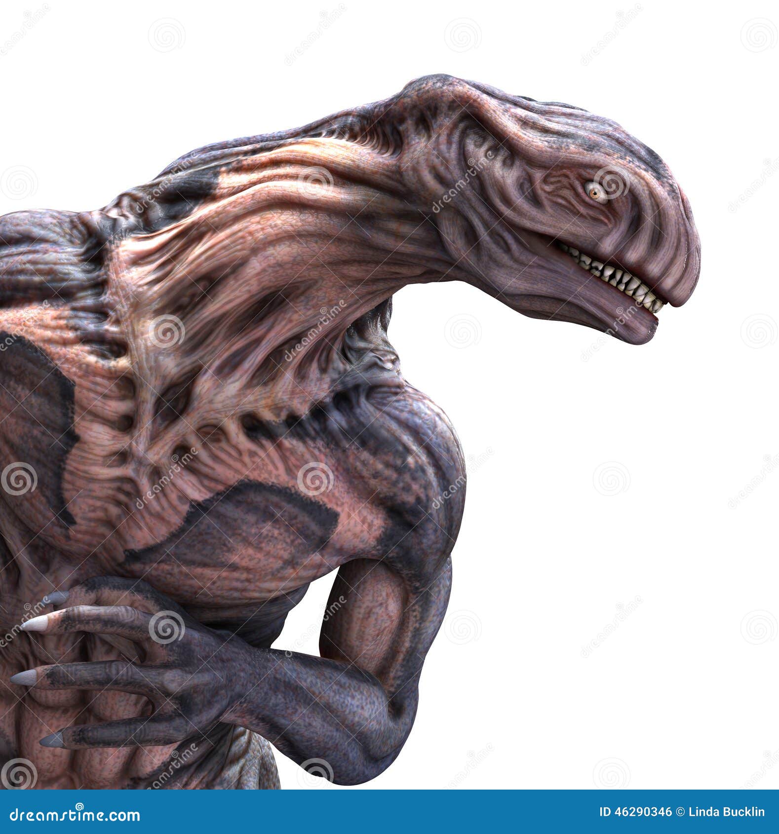 Strange Alien Portrait stock illustration. Illustration of white - 46290346