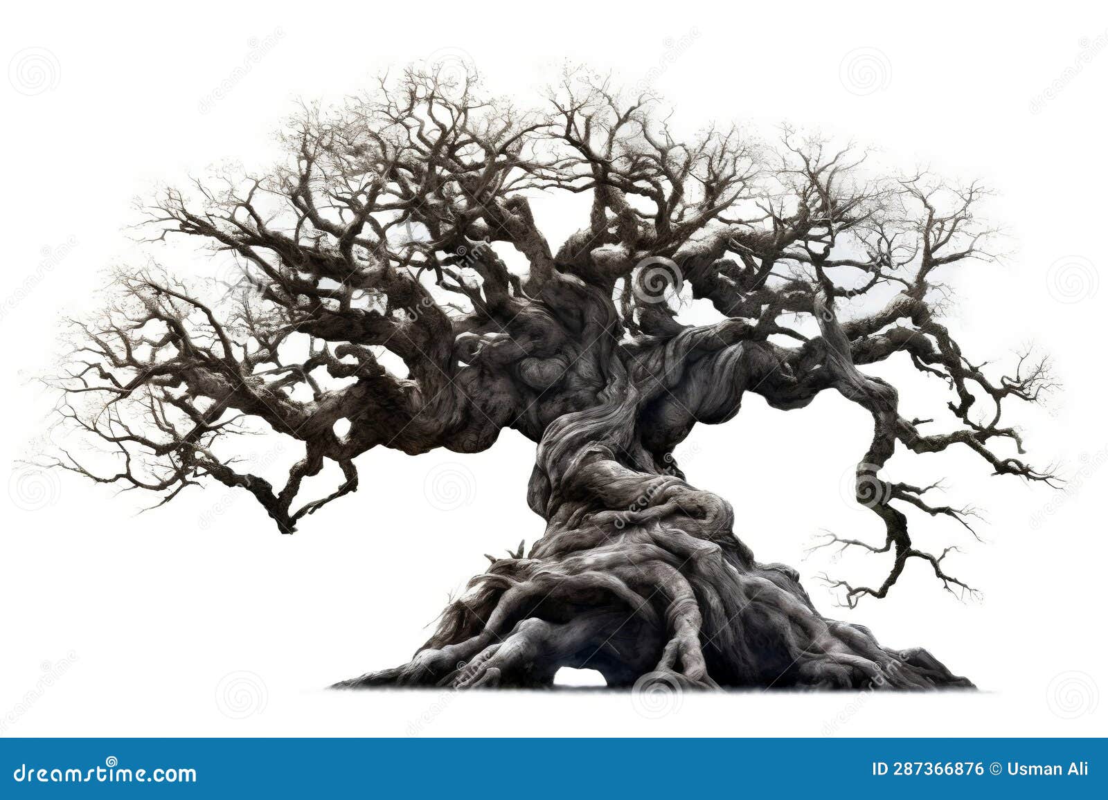 Strange Ancient Tree on Transparent Background. AI Stock Illustration ...