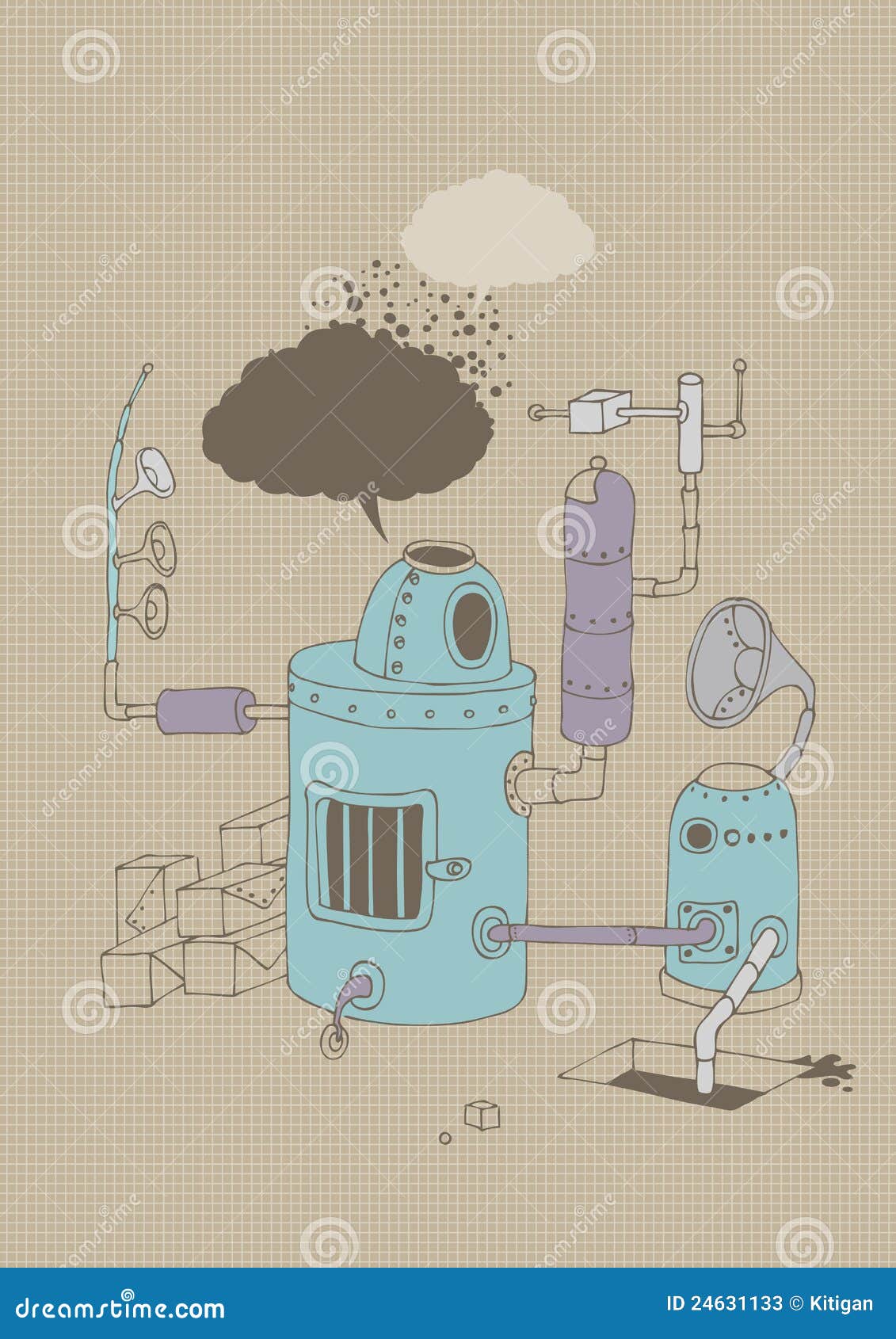 Strange Apparatus stock vector. Illustration of machine - 24631133