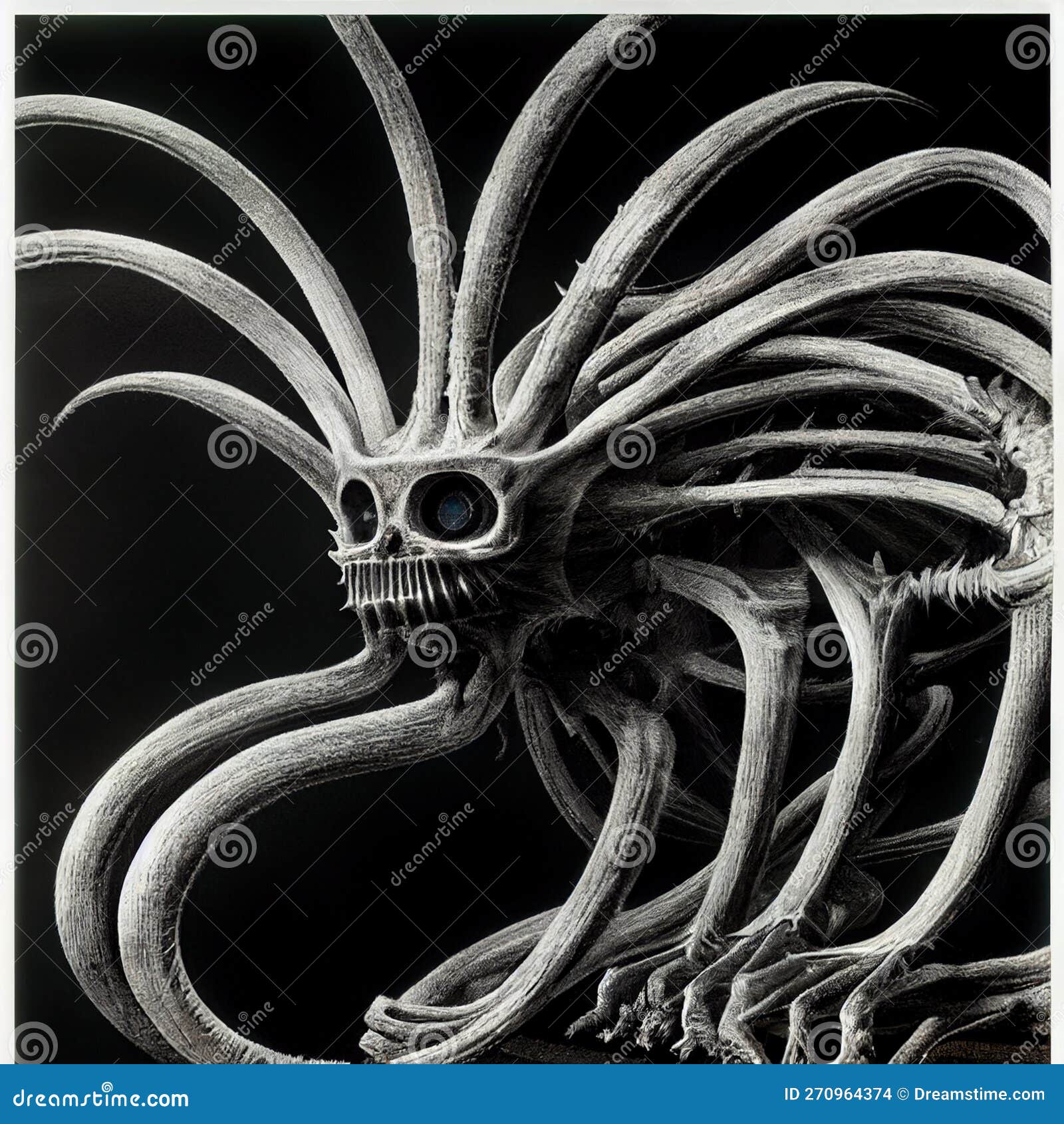 Strange bone monster stock illustration. Illustration of organ - 270964374