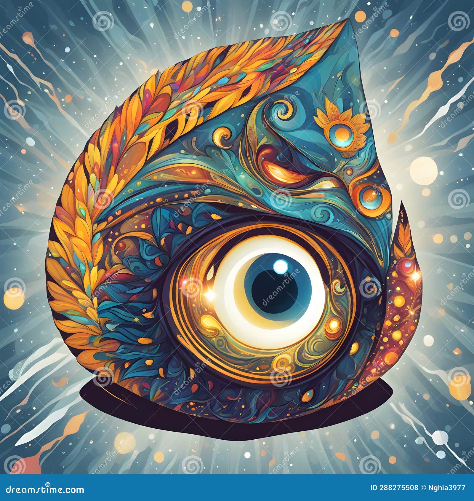 A Creature with Mesmerizing Eyes Stock Illustration - Illustration of ...