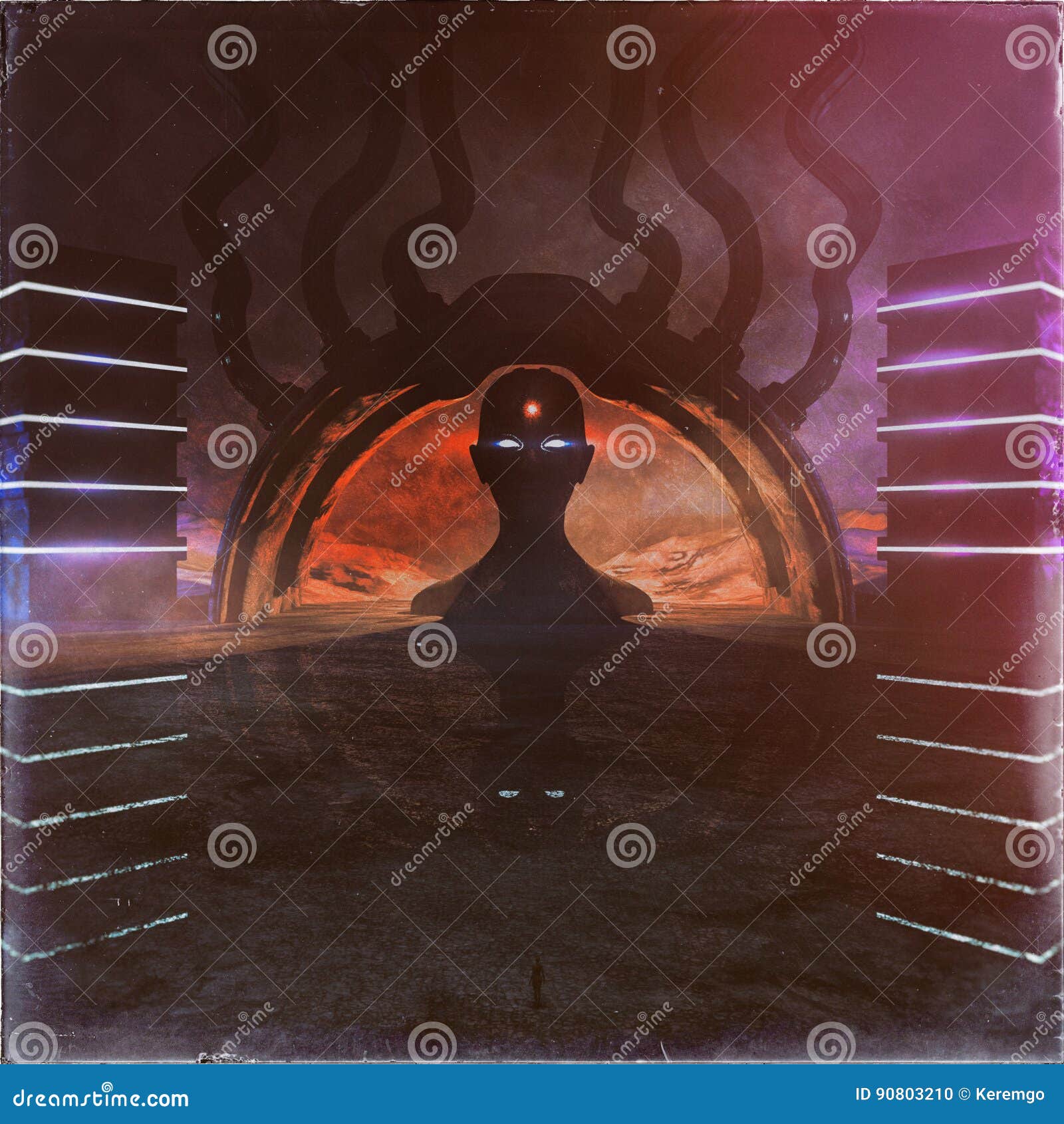 Strange Dark Temple stock illustration. Illustration of architectural ...