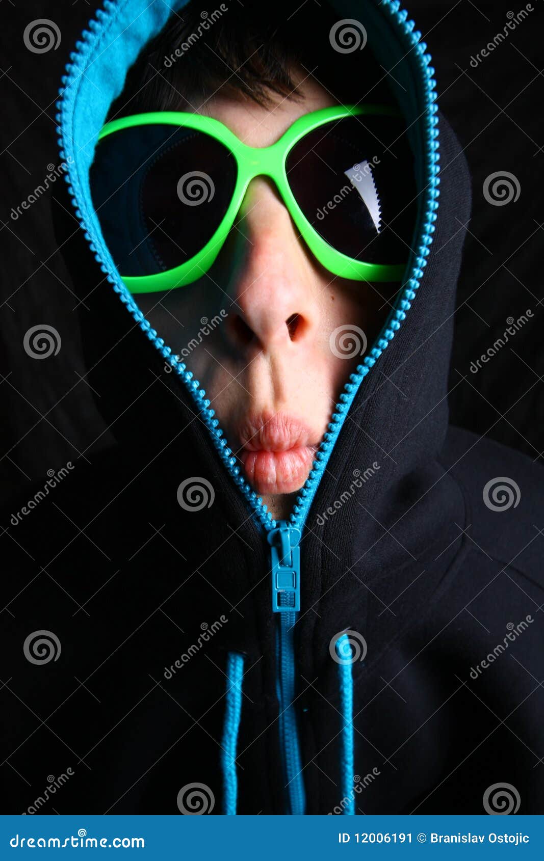 Strange face stock image. Image of sunglasses, green - 12006191