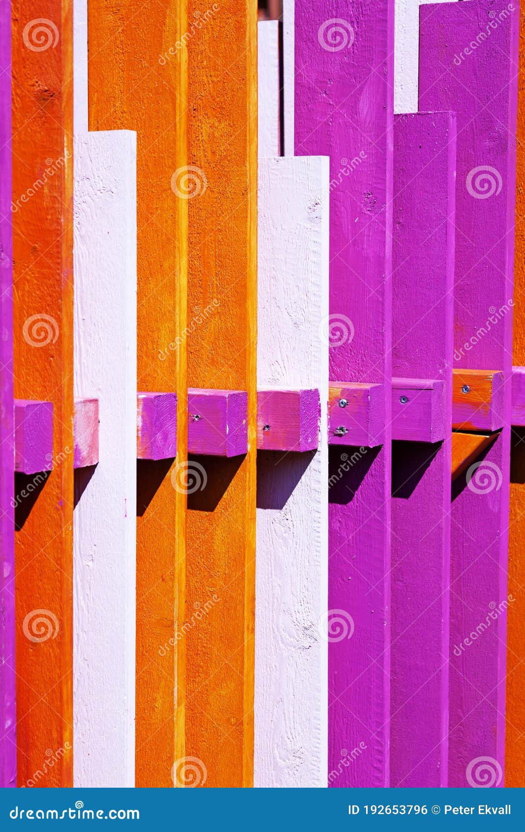 Strange Fence in Umea Painted with Intense Colors Stock Photo - Image ...