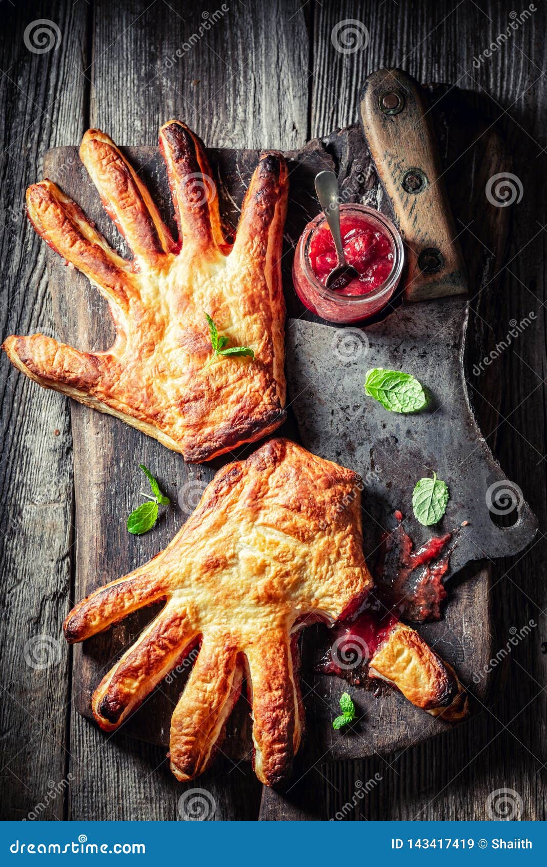 Strange Hand Cake with Thumb Cut Off As Liking Concept Stock Image ...