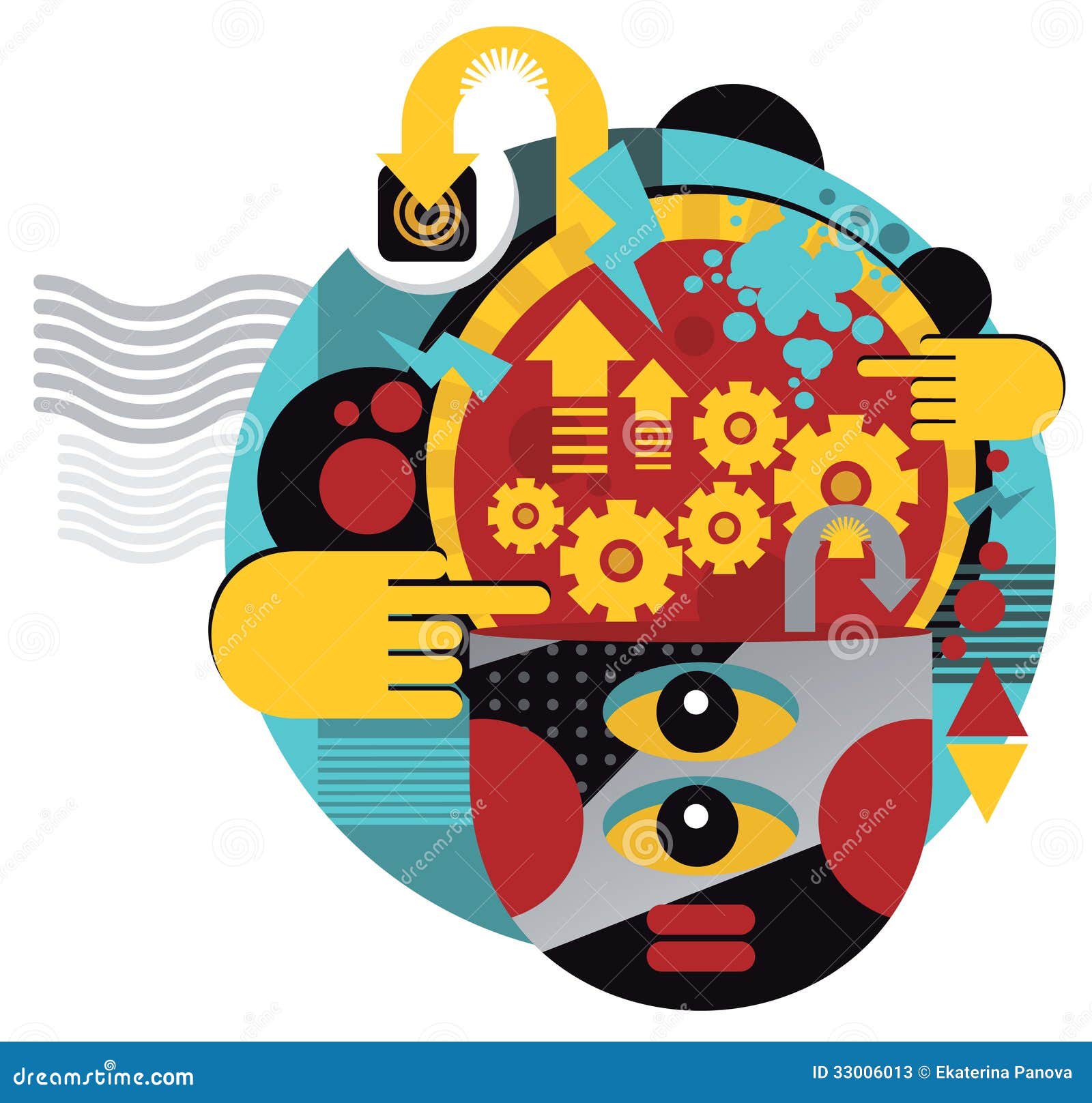 Strange Head with Thoughts. Stock Vector - Illustration of message ...