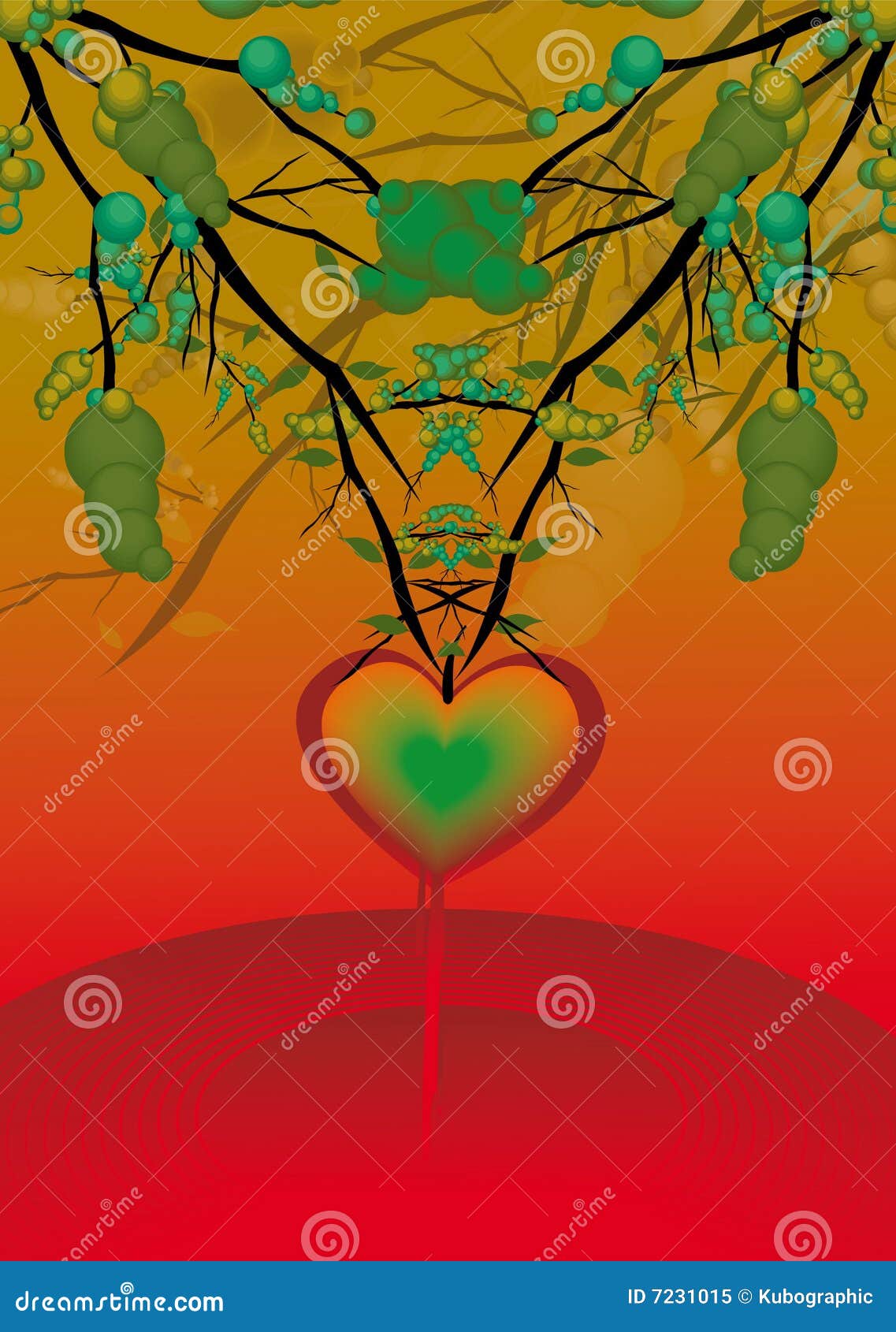 Strange heart stock illustration. Illustration of sprig - 7231015
