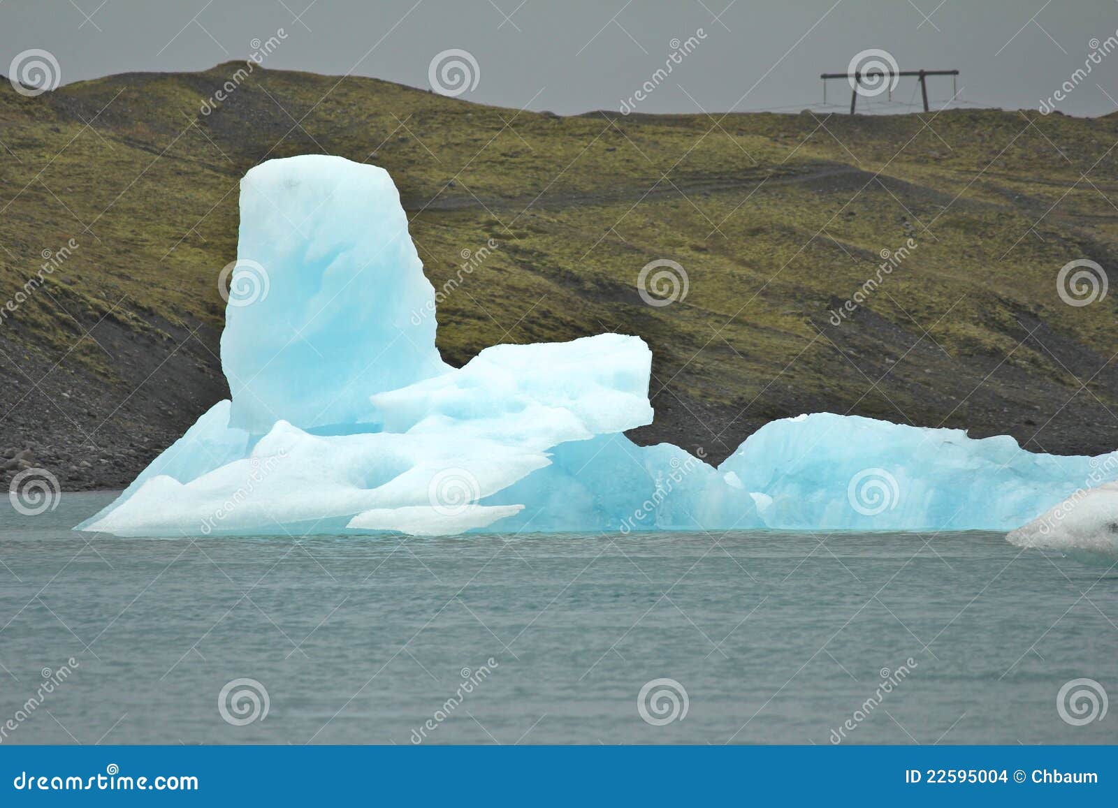 Strange Iceberg in Front of a Hill Stock Photo - Image of island, white ...