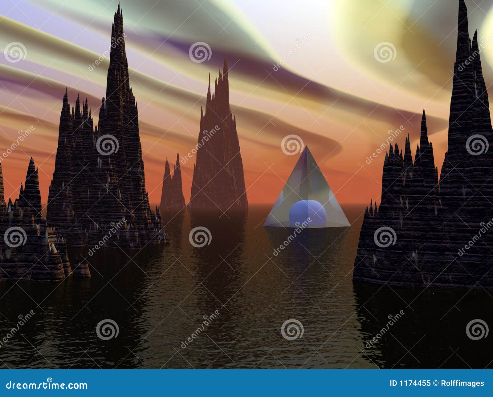 Strange landscape stock illustration. Illustration of land - 1174455