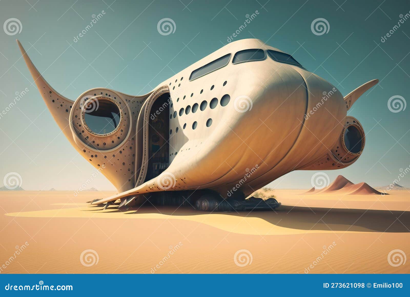 Strange Looking Plane Design, Future Spaceship, Cartoon Illustration ...