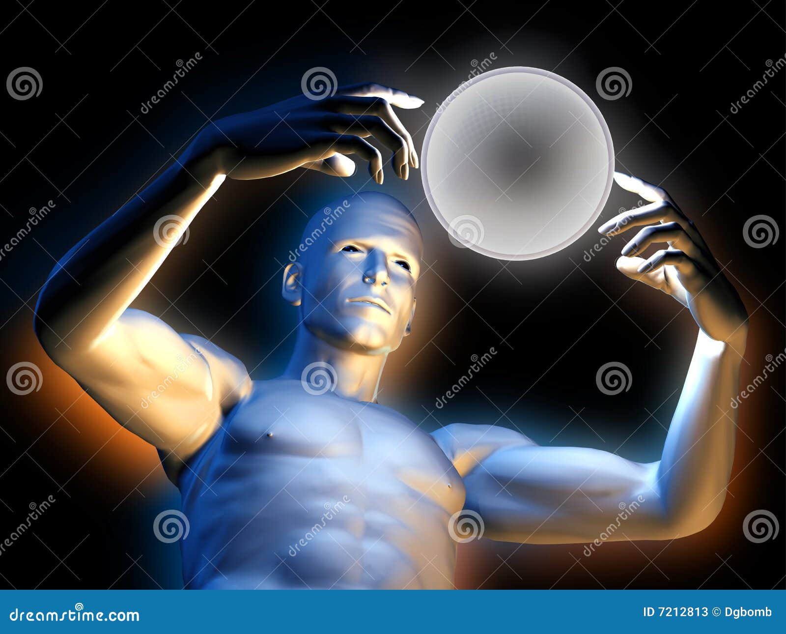 Strange Magic Man with Hypnotic Ball Stock Illustration - Illustration ...
