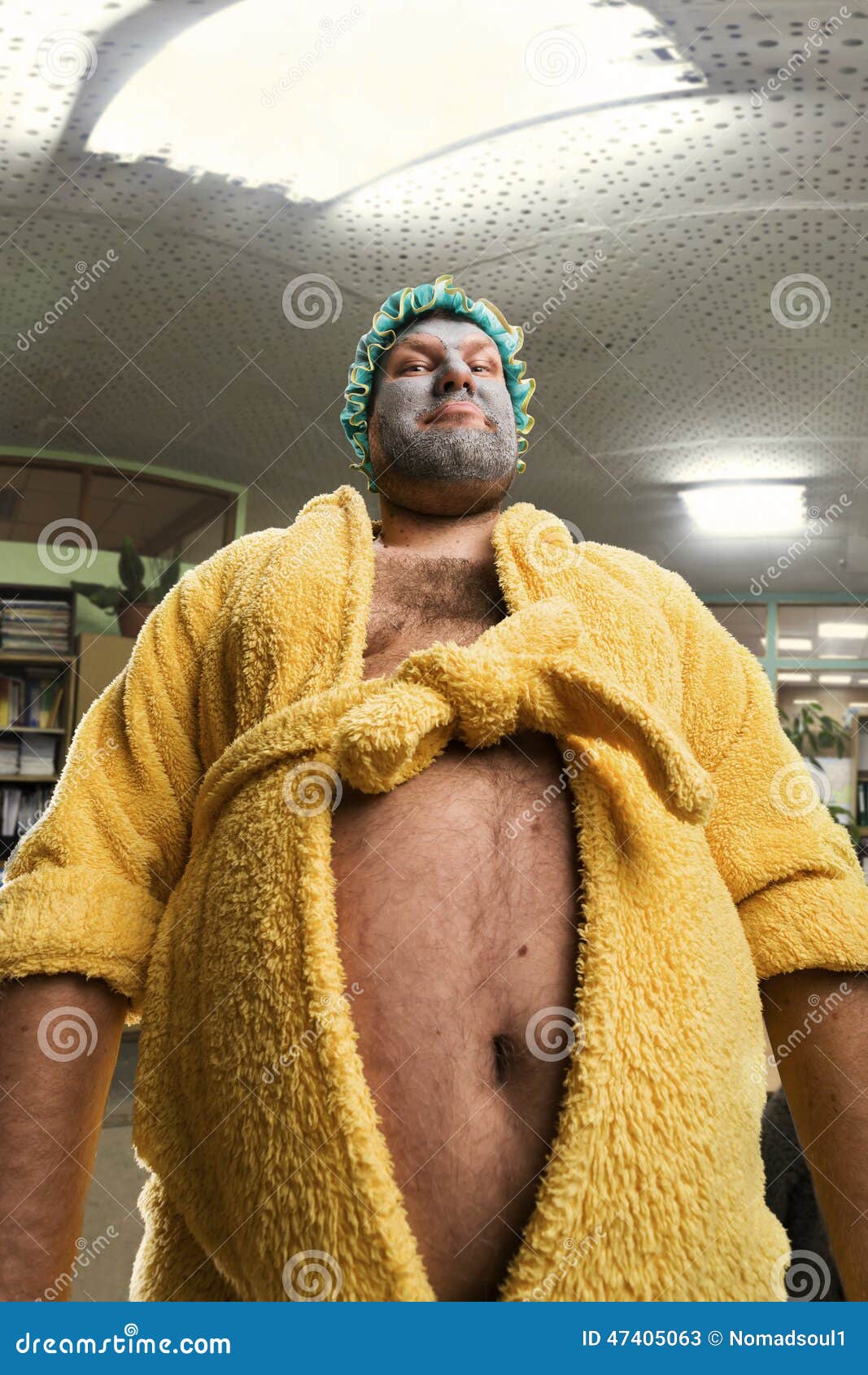 Strange Man With Face Pack Stock Photo - Image: 47405063