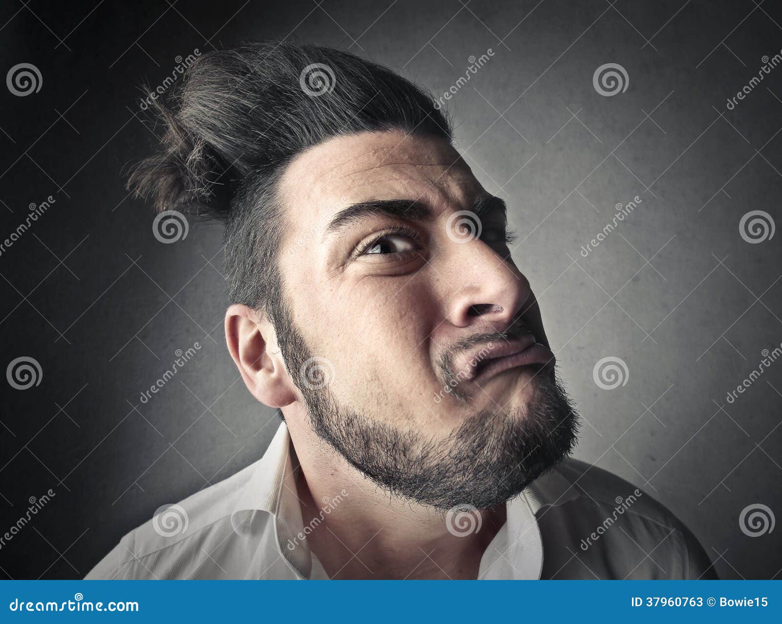 Strange man s face stock image. Image of beard, look - 37960763