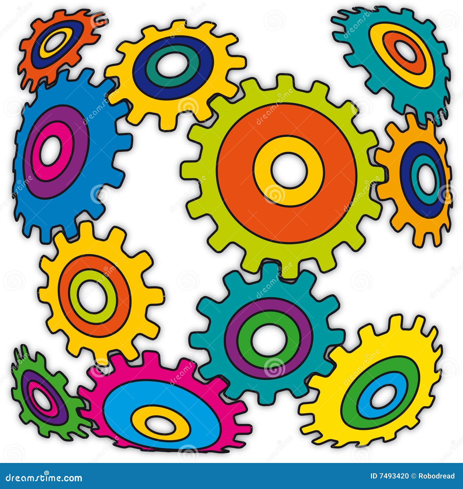 Strange mechanism (vector) stock vector. Illustration of concept - 7493420