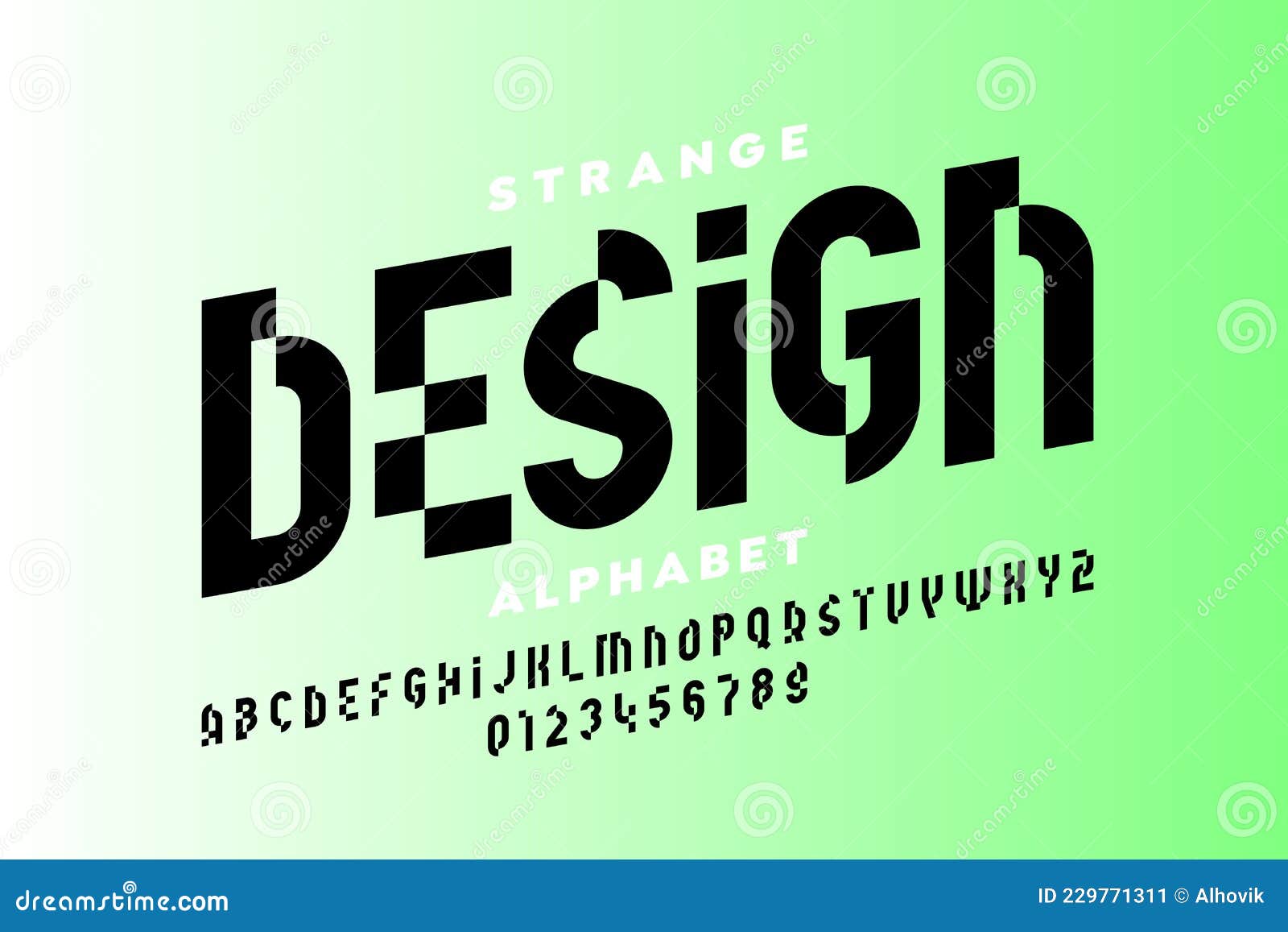 Strange Modern Style Font Design Stock Vector - Illustration of elegant ...