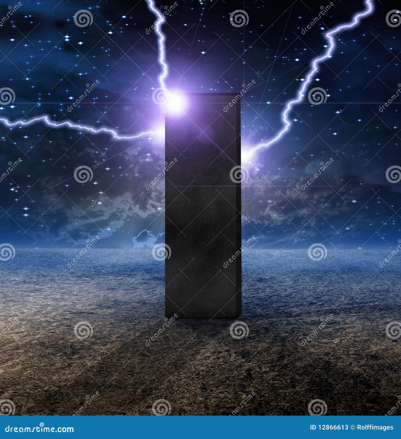 Strange Monolith on Planet stock illustration. Illustration of glow ...